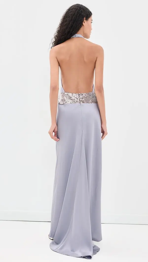 RUNAWAY THE LABEL Marcella Deep Plunge Maxi Dress