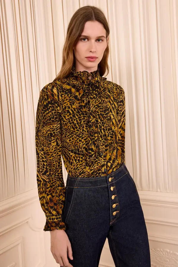 Ulla Johnson Catroux Long Sleeve Silk Blouse - Wren