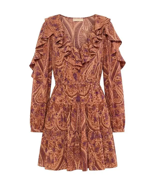 Ulla Johnson Vivi Long Sleeve Silk Mini Dress - Rosette
