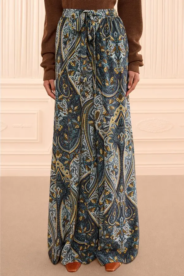 Ulla Johnson Sawyer Wide-leg Silk Printed Trousers