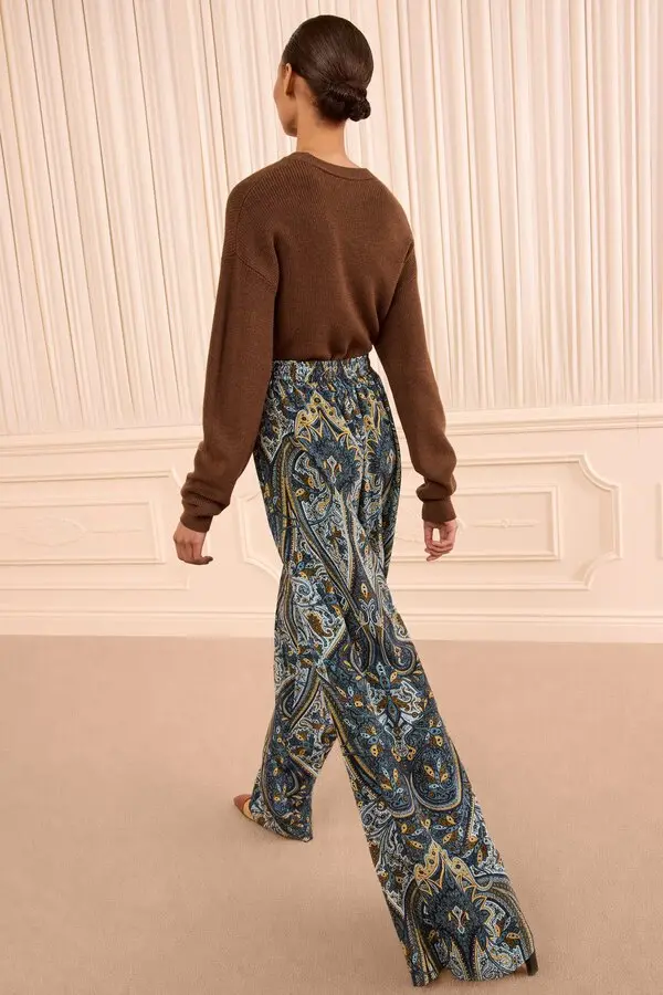 Ulla Johnson Sawyer Wide-leg Silk Printed Trousers