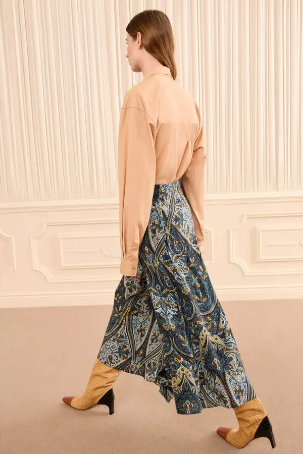 Ulla Johnson Riele Cascading Ruffle Silk Midi Skirt
