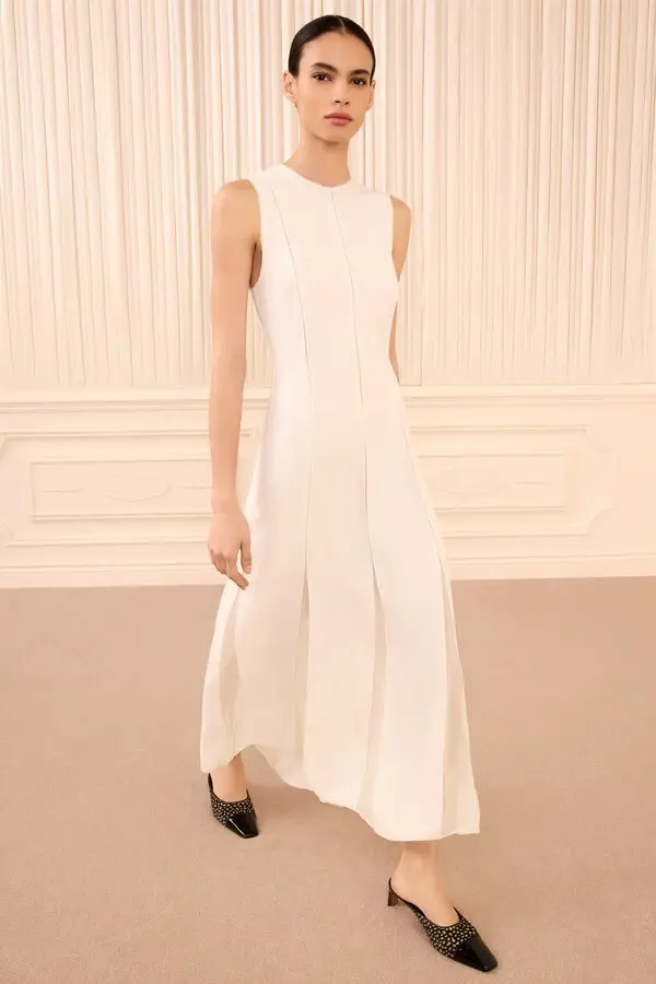 Ulla Johnson Laure Sleeveless Midi Dress - Pearled Ivory