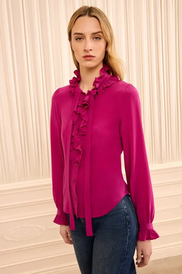 Ulla Johnson Catroux Long Sleeve Silk Blouse