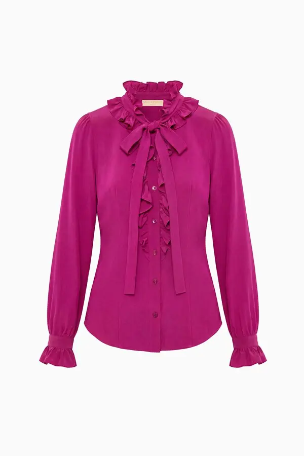 Ulla Johnson Catroux Long Sleeve Silk Blouse