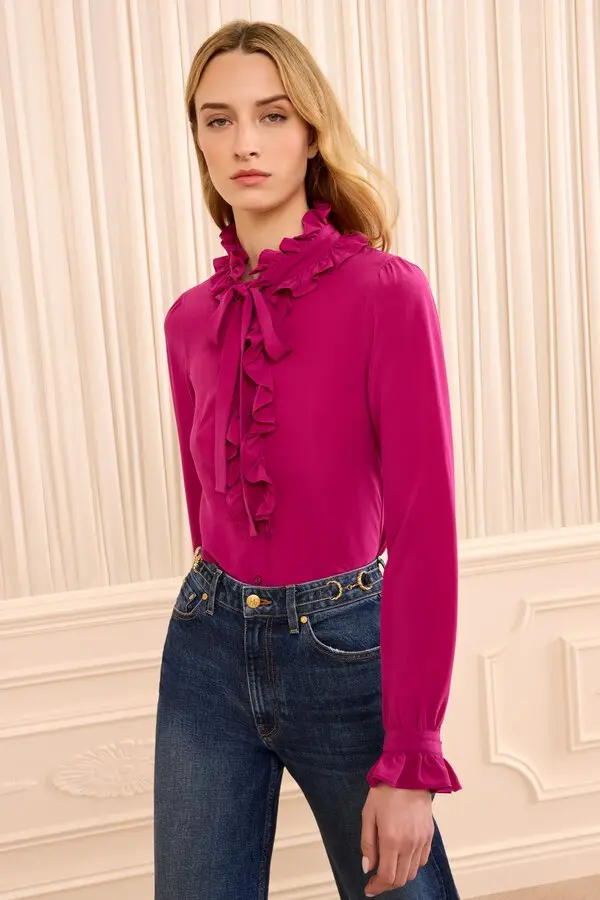 Ulla Johnson Catroux Silk Blouse - Orchid