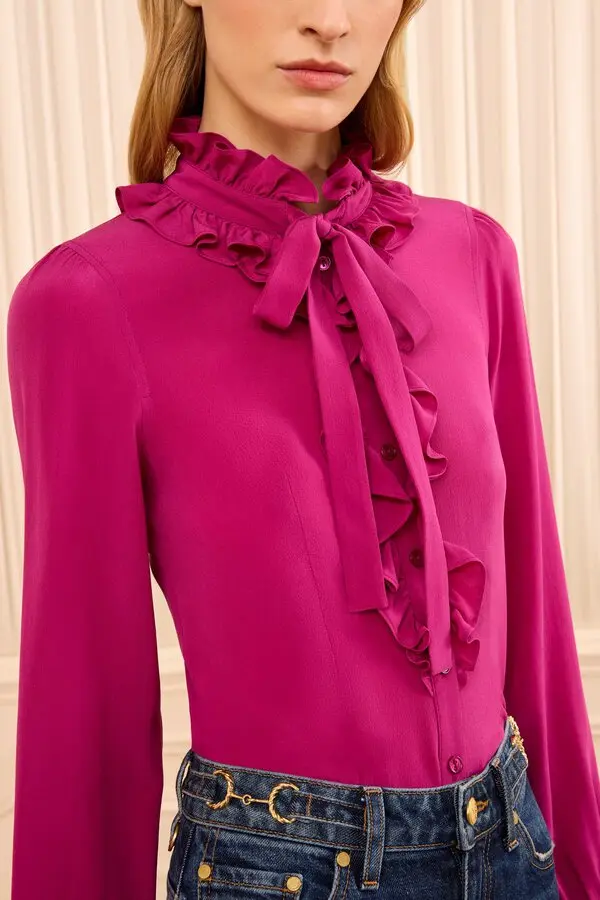Ulla Johnson Catroux Silk Blouse - Orchid