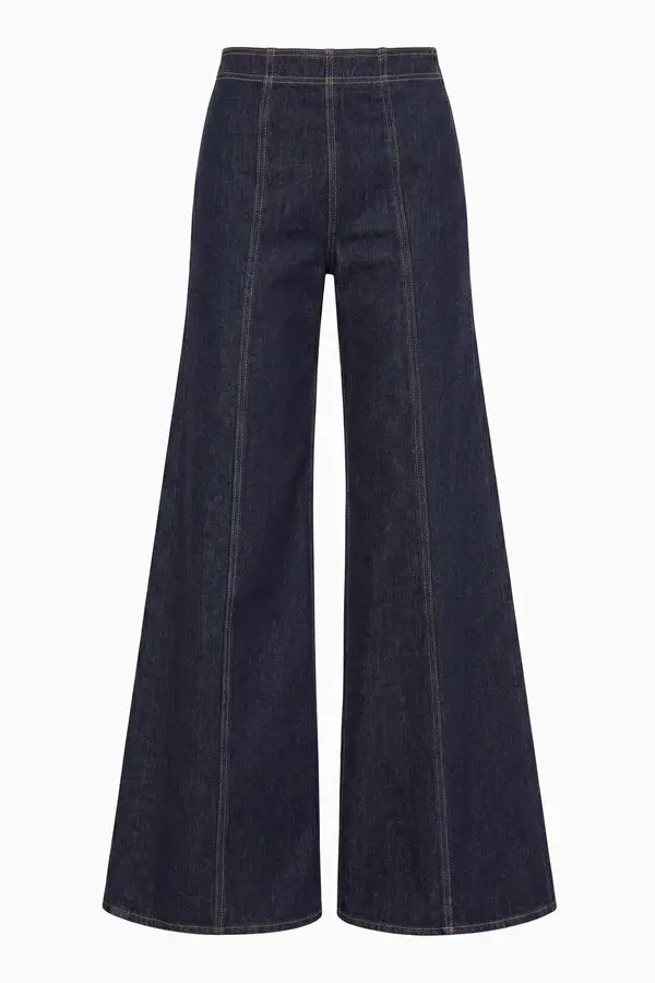 Ulla Johnson Bianca Wide Leg Seamed Jeans