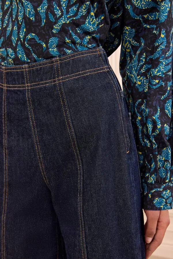 Ulla Johnson Bianca Wide Leg Seamed Jeans