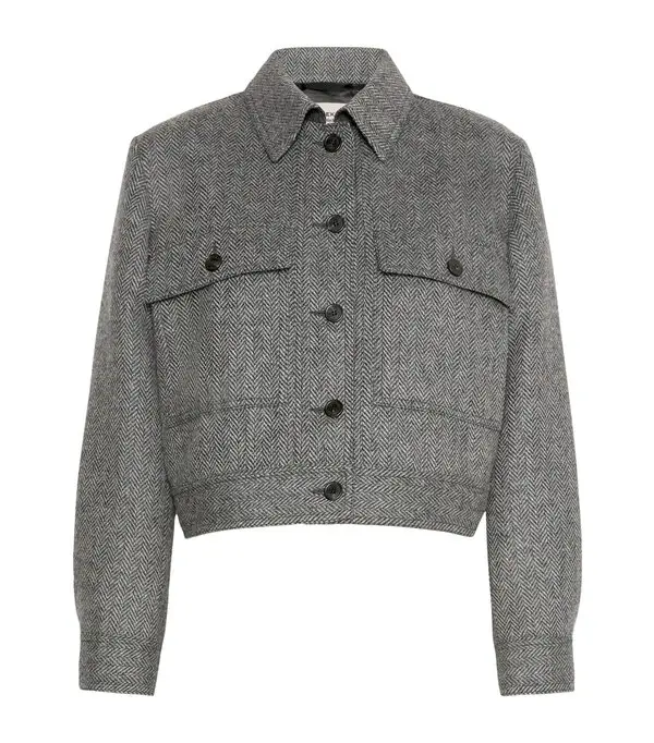 Max Mara Chevron Collared Jacket - Grey