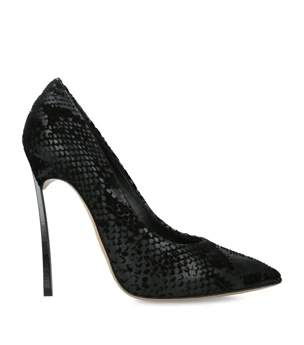 Casadei Snake-effect Blade Kitana Heels 120