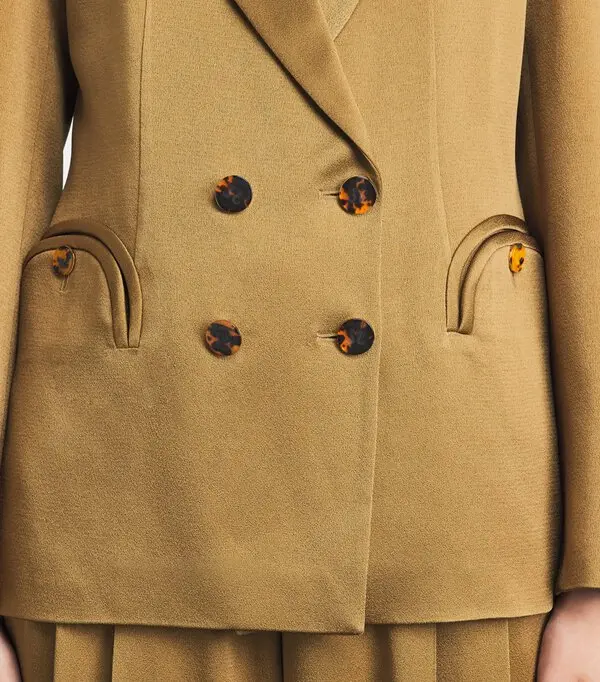 BLAZÉ MILANO Satin Novalis Charmer Double-breasted Blazer