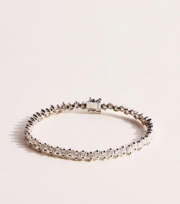 SUZANNE KALAN Diamond Tennis Bracelet In Gold - White