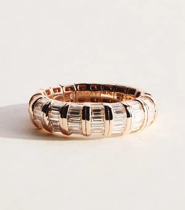 Shay Rose And Diamond Baguette Ring