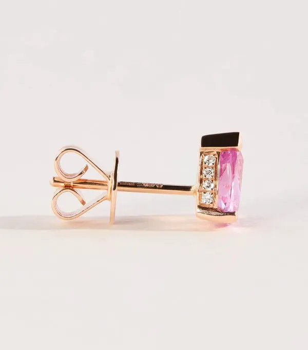Shay Rose Diamond And Sapphire Teardrop Halo Stud Earrings