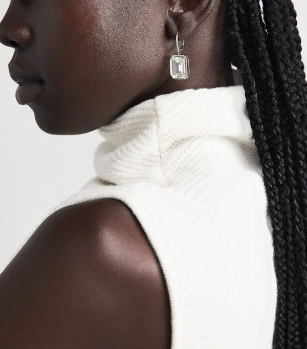 Shay White Diamond And Topaz Portrait Earrings