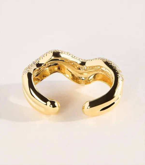 Shay Yellow And Diamond Wave Ear Cuff