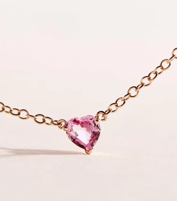 Shay Rose Pink Sapphire Baby Heart Necklace - Gold
