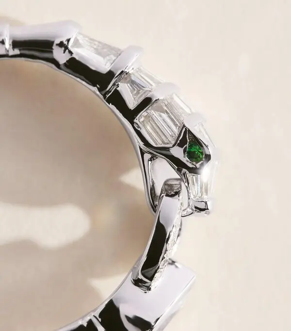Shay White And Diamond Serpentine Ring