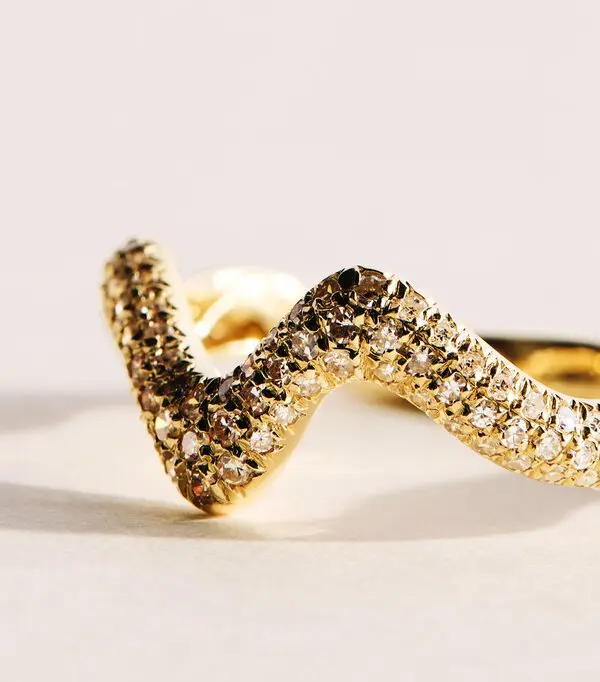 Shay Yellow And Diamond Wave Ring