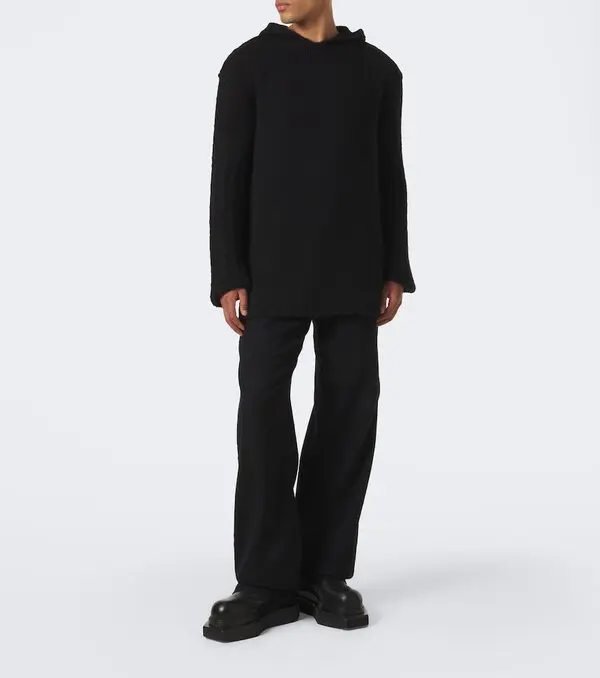 Rick Owens Hooded Cashmere And Silk Sweater