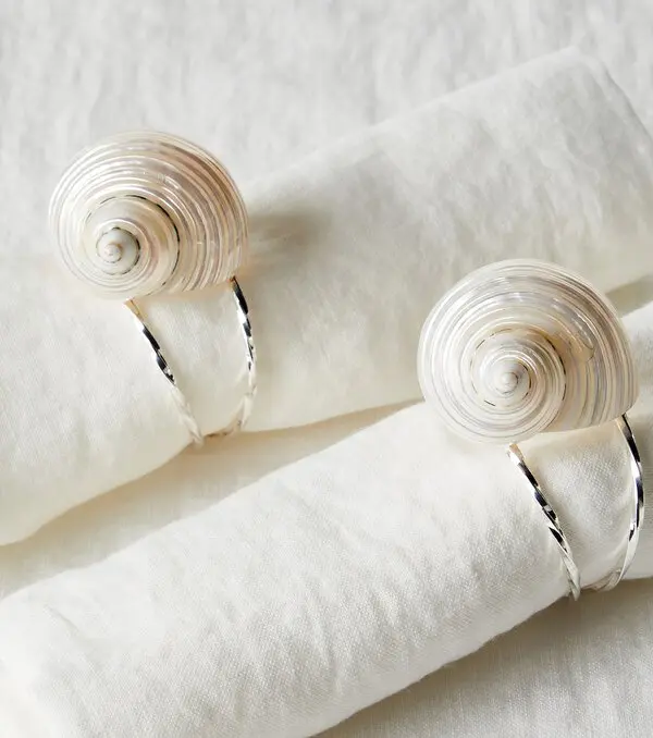 TAVARES 1922 Shell Set Of 2 Sterling Napkin Rings