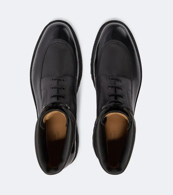 John Lobb Peak Leather Lace-up Boots - Black