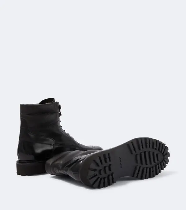 John Lobb Peak Leather Lace-up Boots - Black