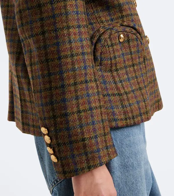 BLAZÉ MILANO Amandira Shelley Checked Virgin Wool Blazer