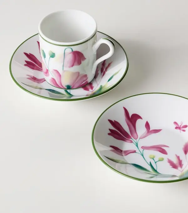 GINORI 1735 Impero Set Of 2 Coffee Cups And Saucers By