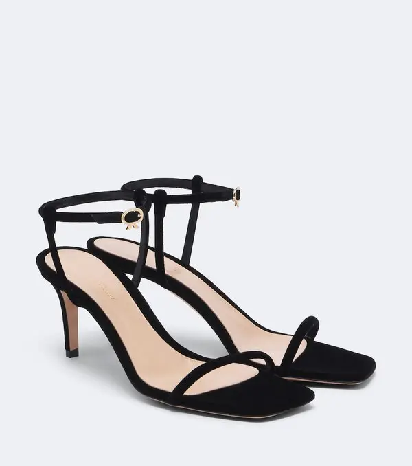 GIANVITO ROSSI Velvet Sandals - Black