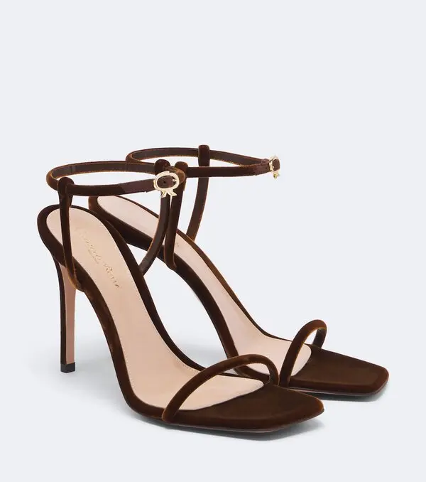 GIANVITO ROSSI Velvet Sandals - Brown