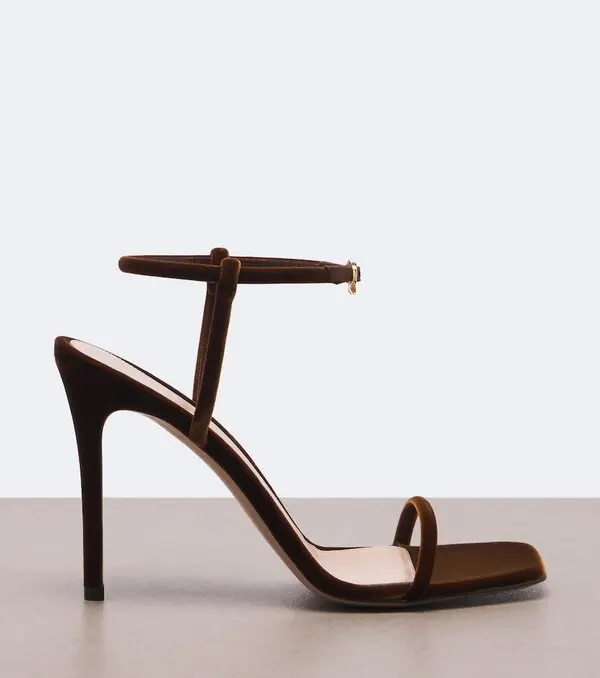 GIANVITO ROSSI Velvet Sandals - Brown