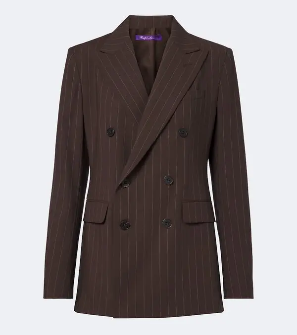 Ralph Lauren Pinstripe Double-breasted Wool Blazer