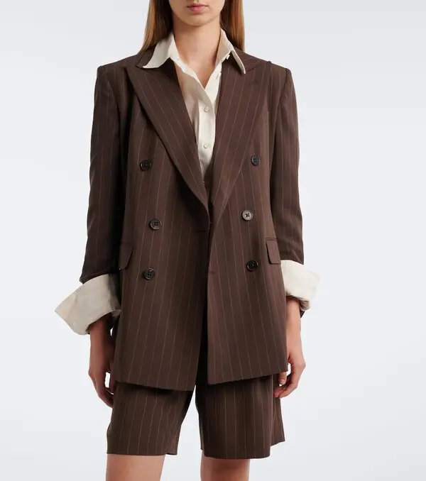 Ralph Lauren Pinstripe Double-breasted Wool Blazer