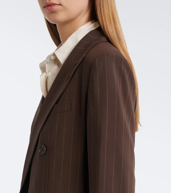 Ralph Lauren Pinstripe Double-breasted Wool Blazer
