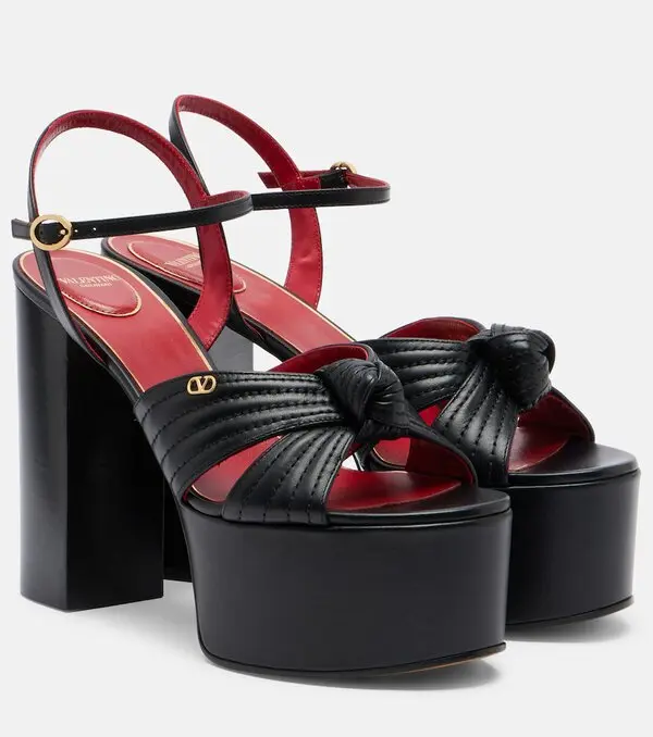 Valentino Garavani Crasher Leather Platform Sandals