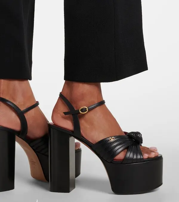 Valentino Garavani Crasher Leather Platform Sandals