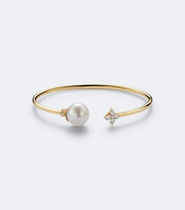 BUCHERER FINE JEWELLERY Bloom 18kt Cuff Bracelet With Pearl And Diamonds - Gold
