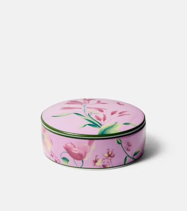 GINORI 1735 Florenza Floral Porcelain Container - Pink