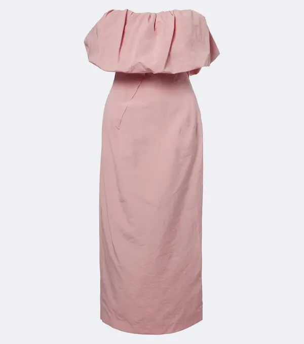 Magda Butrym Off-shoulder Cotton And Silk Midi Dress - Pink