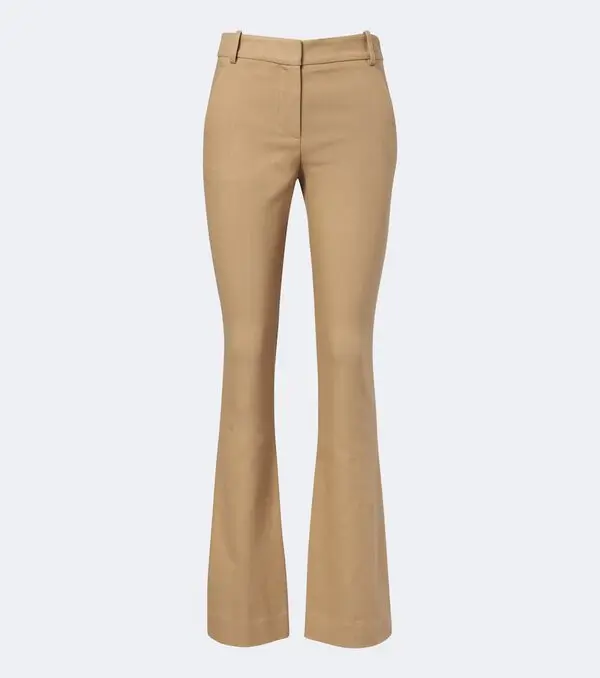 Veronica Beard Corbette Twill Flared Pants - Beige