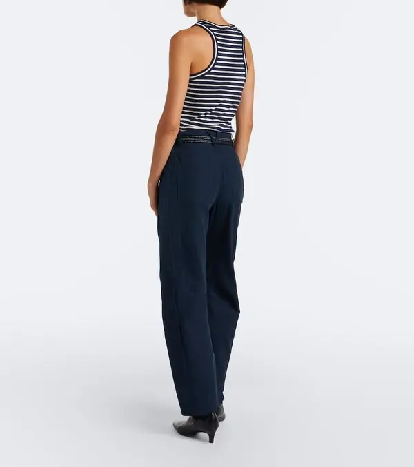 Veronica Beard Sloan Cotton Barrel-leg Pants