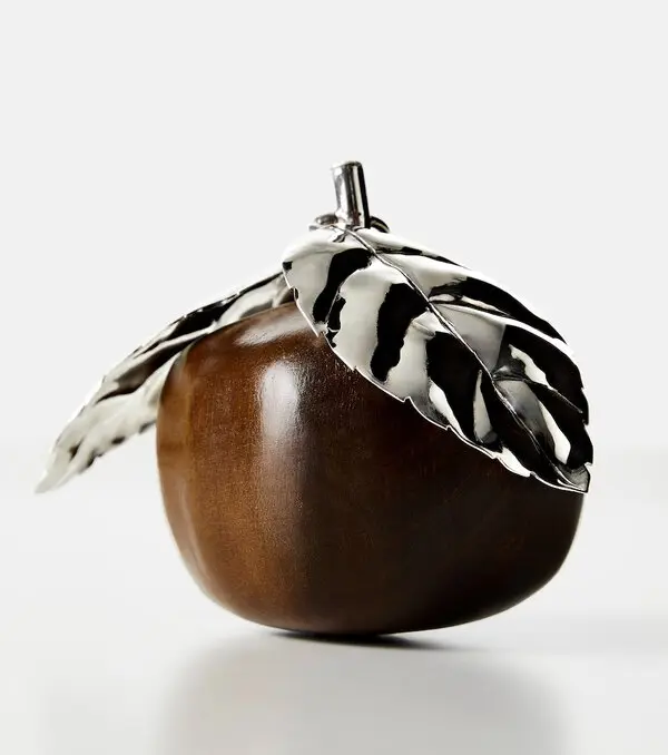 TAVARES 1922 Wood Fruits Sterling Silver And Wood Decorative Object