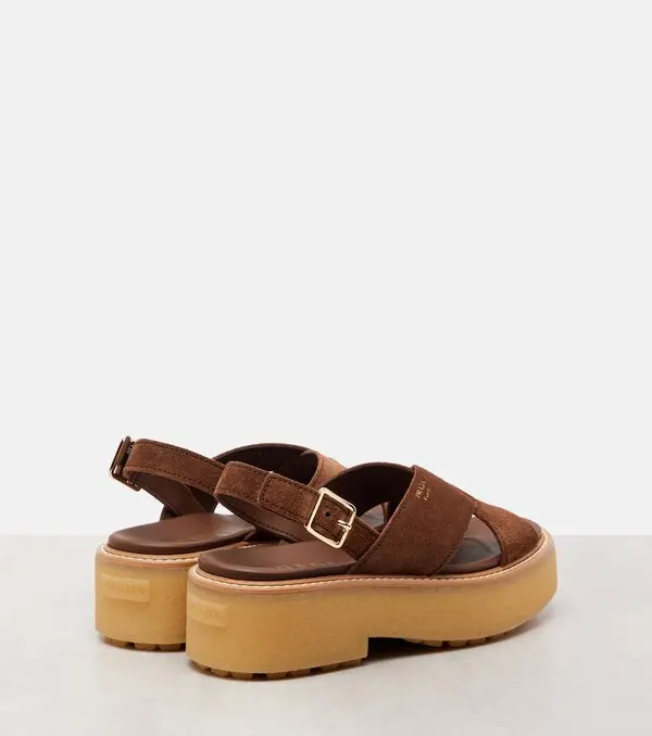 Prada Suede Platform Sandals