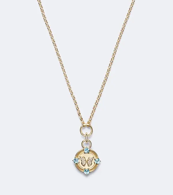 FOUNDRAE Reverie 18kt Yellow Diamond And Topaz Pendant Necklace