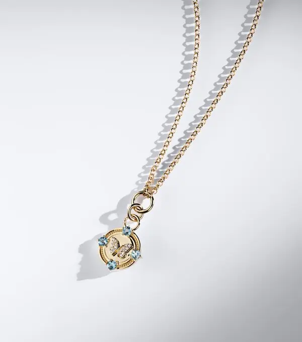 FOUNDRAE Reverie 18kt Yellow Diamond And Topaz Pendant Necklace