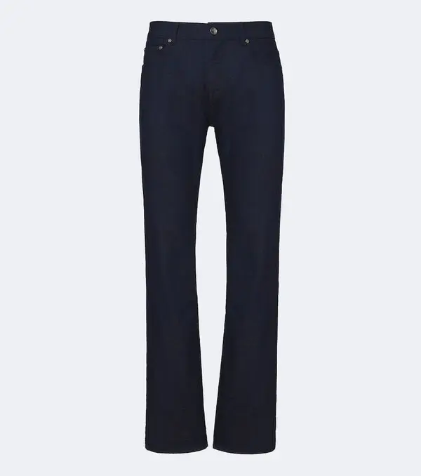 Etro Jacquard Cotton-blend Slim Pants - Blue