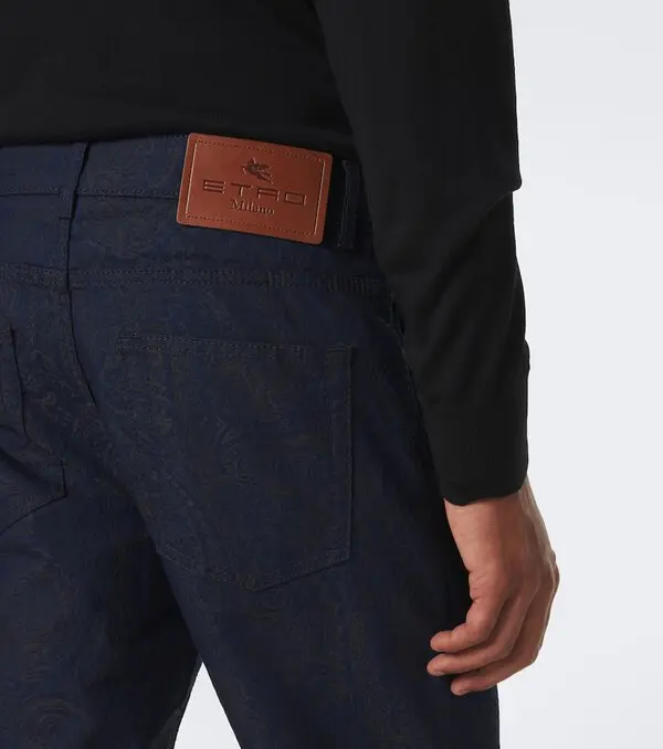 Etro Jacquard Cotton-blend Slim Pants