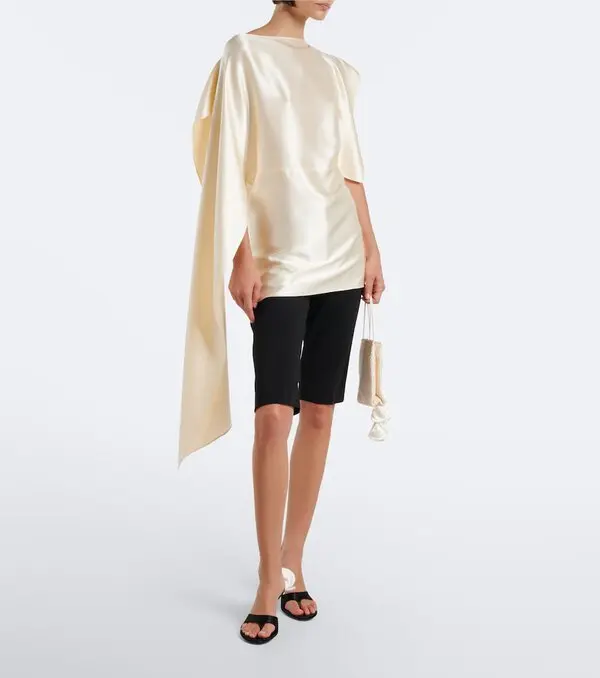 Magda Butrym Asymmetric Silk Satin Top